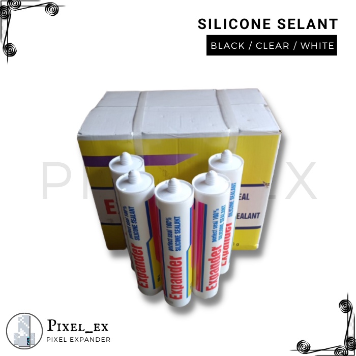 Jual Lem Kaca Silicone Sealant Bening Hitam Putih (Expander) | Shopee ...