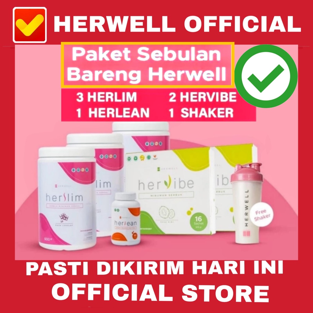 Jual PAKET SEBULAN HERWELL isi = 3 Herslim + 2 Hervibe + 1 Herlean ...