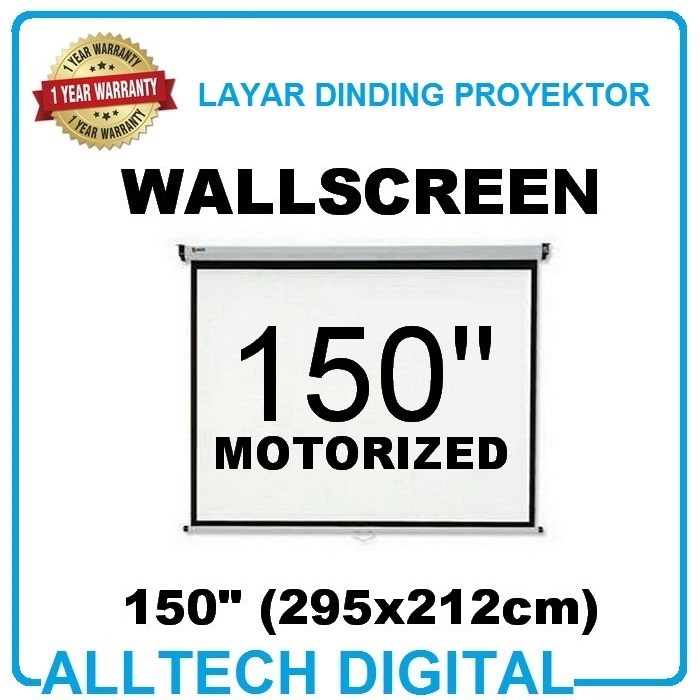 Jual Layar Dinding Proyektor Motorized 150 Inch Wallscreen Projector ...