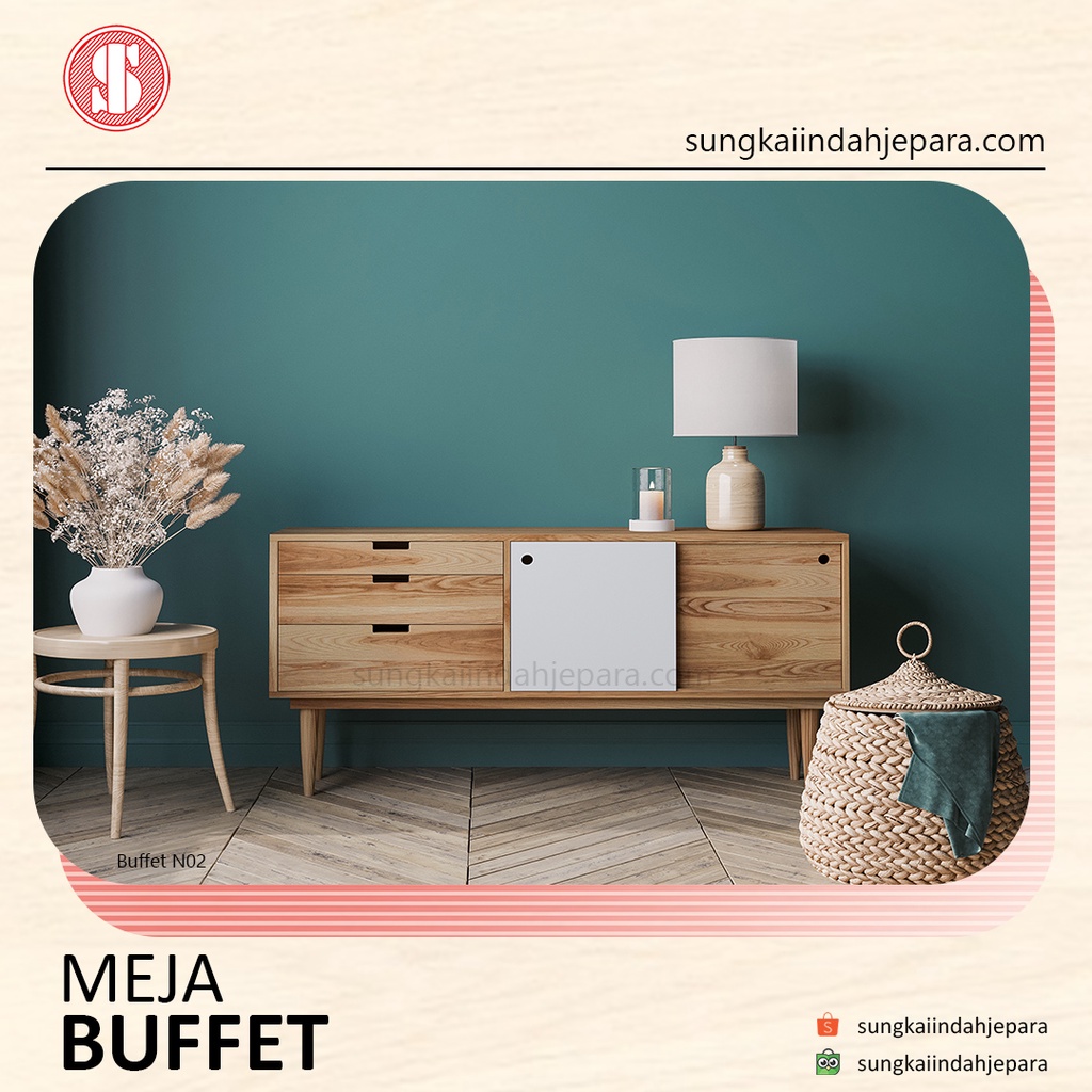 Jual Meja Buffet Minimalis Cantik N02 | Matrial Plywood | Shopee Indonesia