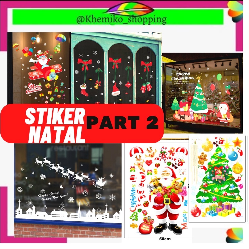 Jual STIKER KACA JENDELA MOTIF NATAL MERRY MERY MERYY CRISMAS CRISMES ...