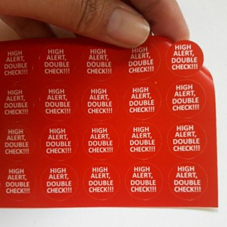 Jual Label Stiker High Alert Double Check Merah Bulat | Shopee Indonesia