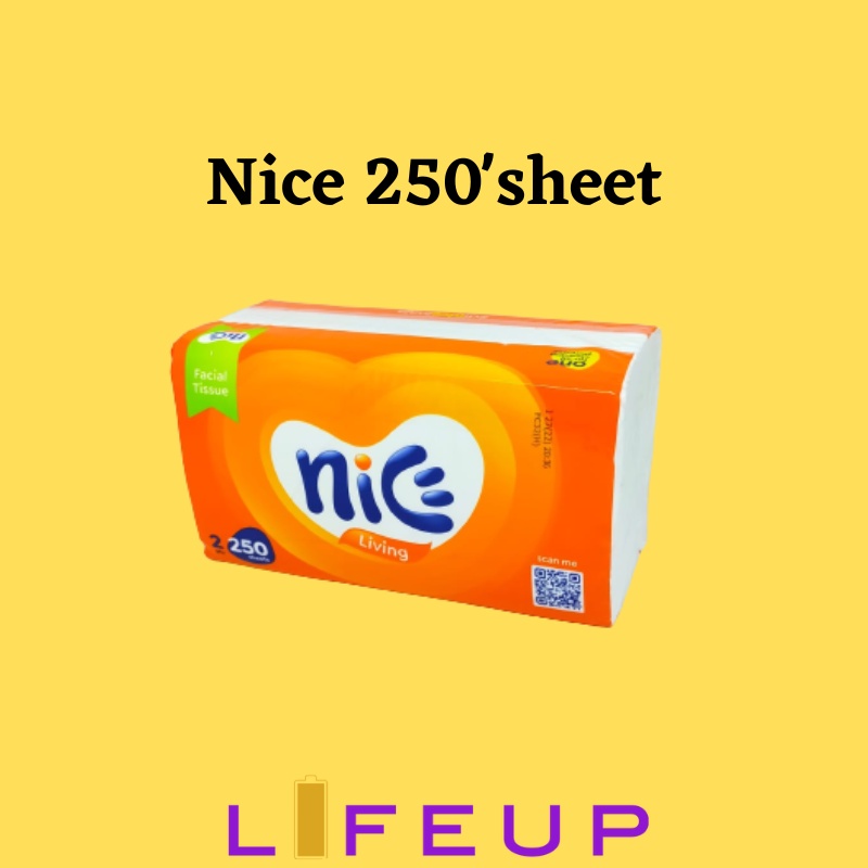 Jual FACIAL TISSUE NICE 250'S / NICE Tisu Wajah soft pack 250 Sheets x ...