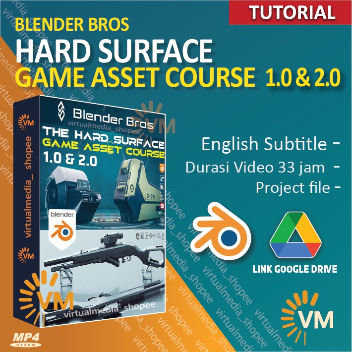 Jual Tutorial 3d Blender The Hard Surface Game Asset Course 10 20 Modeling Unwrapping Unreal