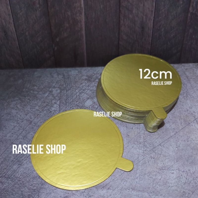 Jual Set 25pcs Tatakan Emas Bulat 12cm Kue Tiramisu Alas Donat Cheese ...