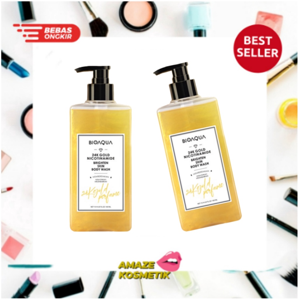 Jual BIOAQUA 24K Gold Perfume Nicotinamide Brightenig Skin Body Wash 400ml - Amaze_Kosmetik ...