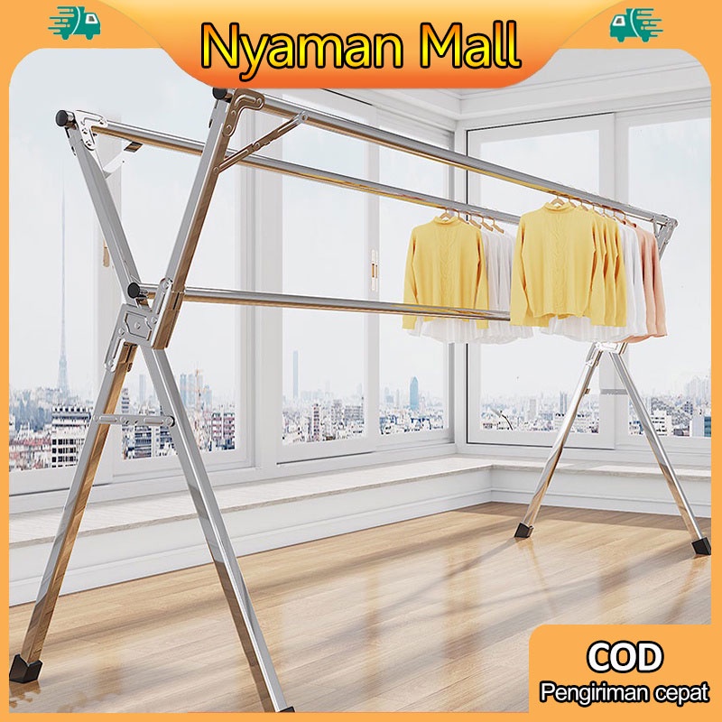 Jual Nyaman Jemuran Baju Lipat Tekuk stainless steel/Jemuran/Jemuran ...