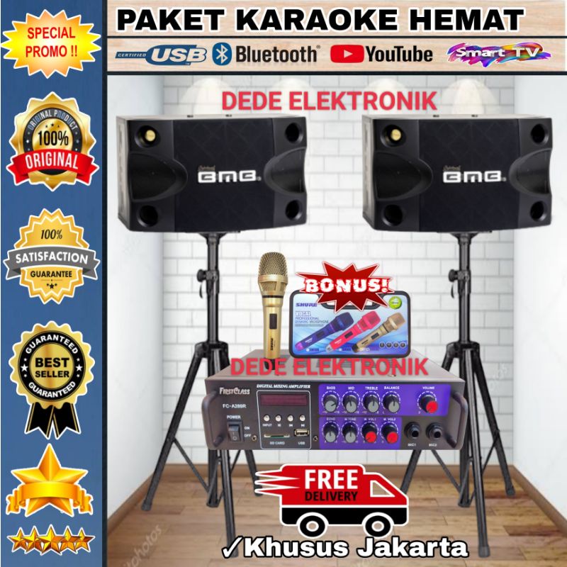 Jual PAKET SPEAKER KARAOKE BMB 8 INCH+AMPLIFIER BLUETOOTH,USB, ORIGINAL (KARAOKE HEMAT ...