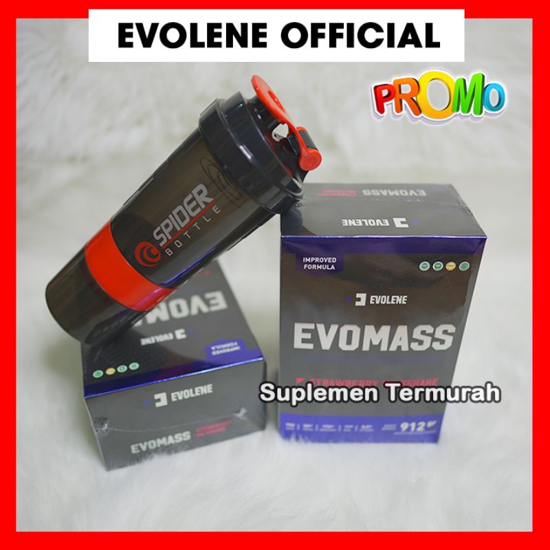 Jual Evomass EVOLENE Evo Mass Strawberry Gainer 2lbs 2 lbs BPOM HALAL Suplemen Fitness Penambah ...
