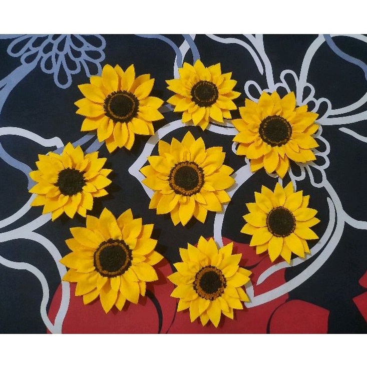 Jual Bunga Matahari Flanel / Hiasan Bunga Tempel / Aplikasi Bunga ...