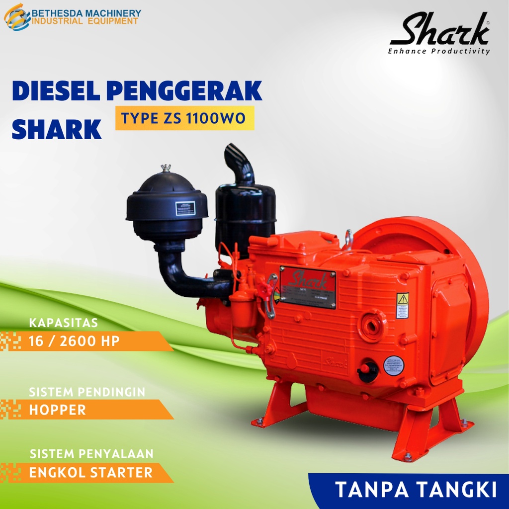Jual Mesin Penggerak Shark ZS 1100 WO 16HP / 16 HP - Diesel Engine 16PK | Shopee Indonesia