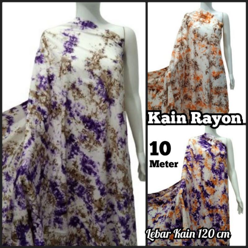Jual [ 10 Meter ] Kain Rayon Motif Tie Dye Viral Handmade Bukan ...
