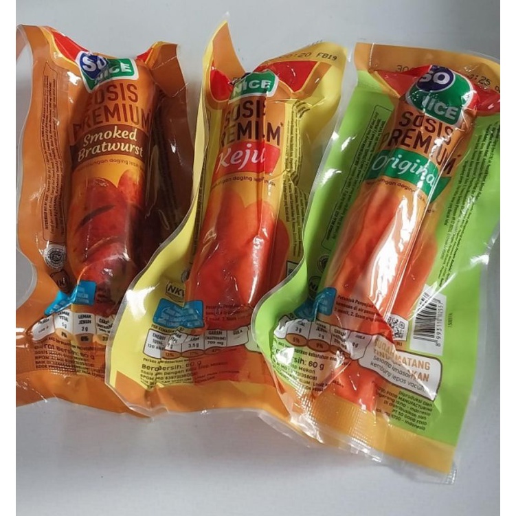 Jual Sosis Sonice Premium Single 60gr keju/original/smoke bratwurst ...