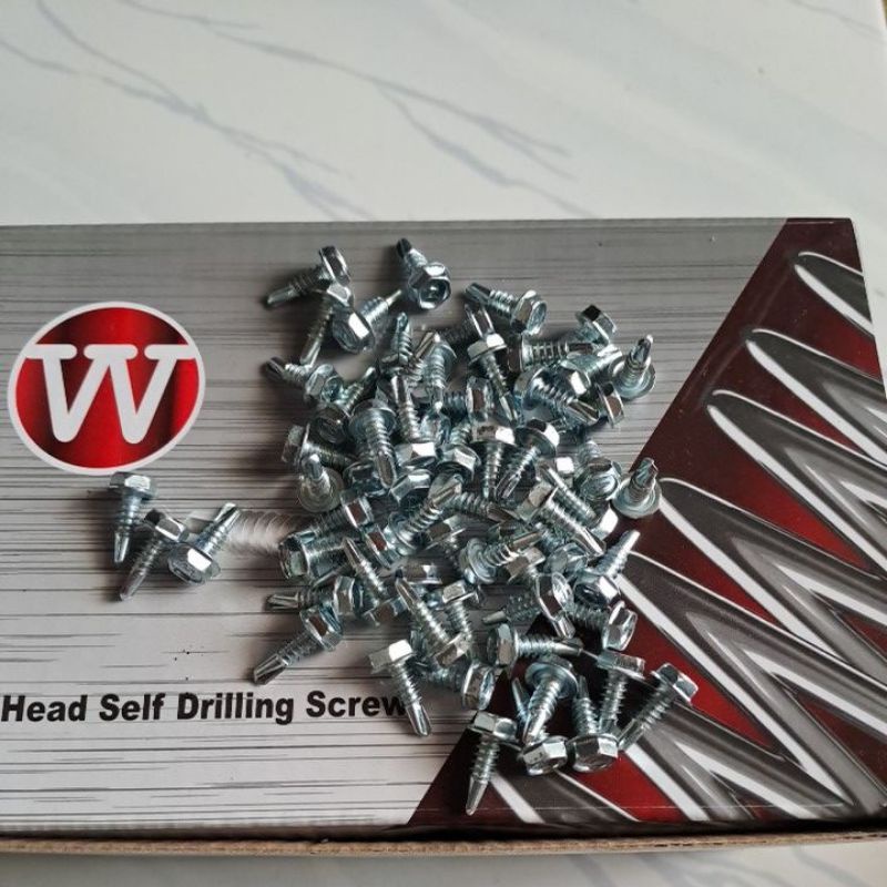 Jual 100 pcs baut drilling 8x13 merk W, baut galvalum, baut baja ringan ...