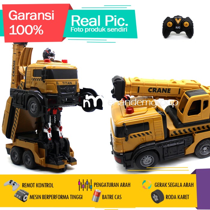 Jual Mainan Mobil Robot Remot Kontrol RC Autobot Truk Excavator Crane ...