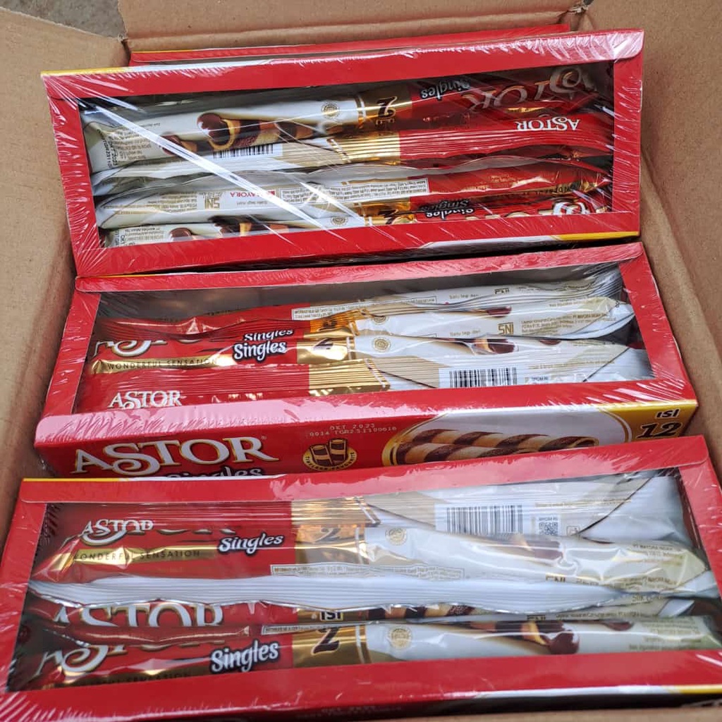 Jual Astor Singles Chocolate Wafer 12 pcs | Shopee Indonesia