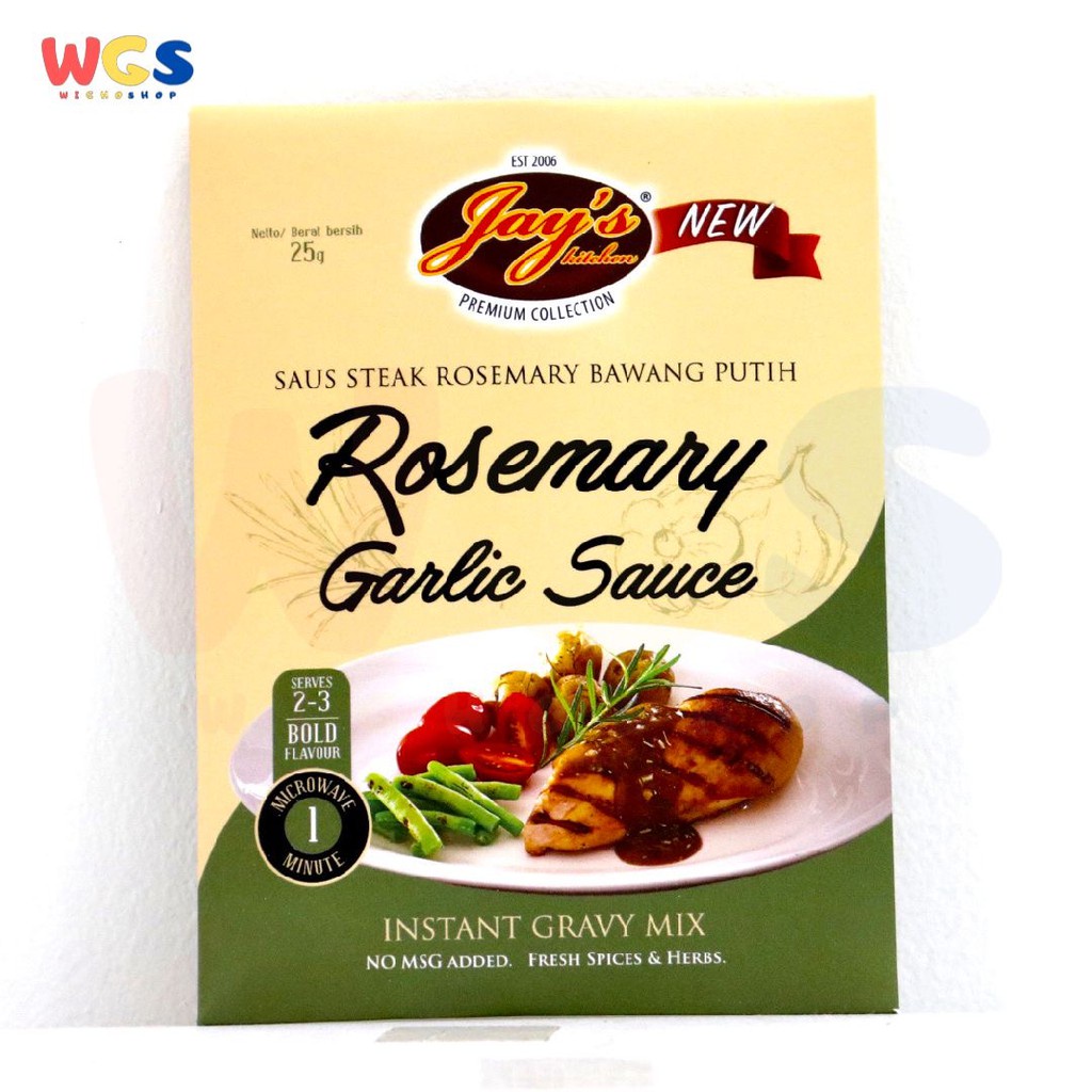 Jual Jay's Kitchen Jays Rosemary Garlic Sauce 25g - Saus Steak Rosemary ...