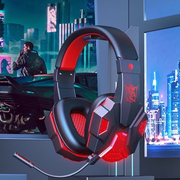 Jual Headphone Bluetooth Wireless headset bluetooth Microphone LED Headphone Gaming Audio Stereo ...