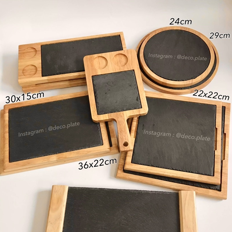 Jual Stone Plate | Piring Kayu Batu | Slate Plate | Steak Plate ...