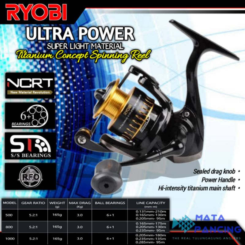 Jual Reel ryobi ultra power 800 1000 power handle rell casting ultra light | Shopee Indonesia