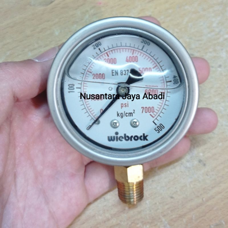 Jual Pressure Gauge Stainless 2 1/2 " inchi 500 Bar 7000 Psi Raket Bottom | Shopee Indonesia