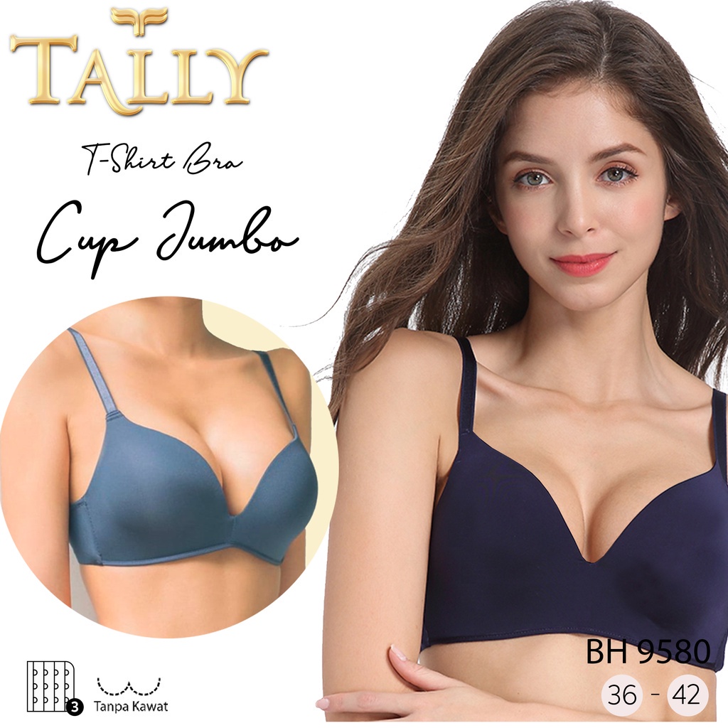 Jual BH BRA 9580 TALLY CUP C BAHAN SEAMLESS SUPER LEMBUT GA JIPLAK DI BAJU - TALLY Bra Tanpa ...
