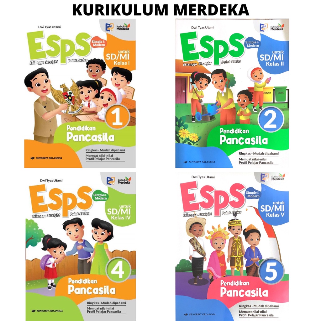 Jual BUKU KURIKULUM MERDEKA ESPS PENDIDIKAN PANCASILA SD/MI Kelas 1 2 3 4 5 6 Penerbit Erlangga ...