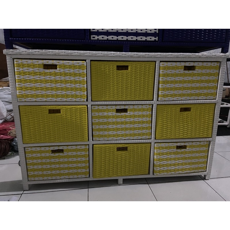Jual Rak Lemari Laci 9 Box Rotan sintetis | Shopee Indonesia