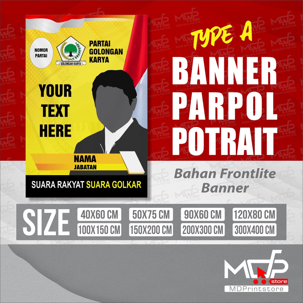 Jual BANNER 60cmX90cm BALIHO SPANDUK PARPOL PARTAI POLITIK KAMPANYE ...