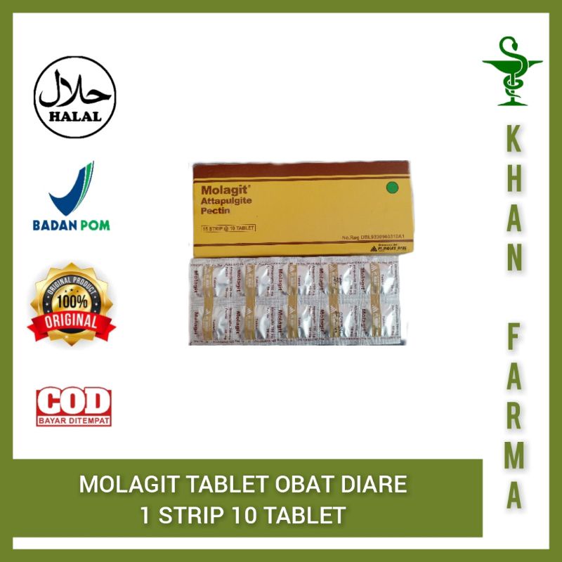 Jual MOLAGIT TABLET OBAT DIARE ANAK DAN DEWASA 7 STRIP & 1 STRIP ISI 10 ...