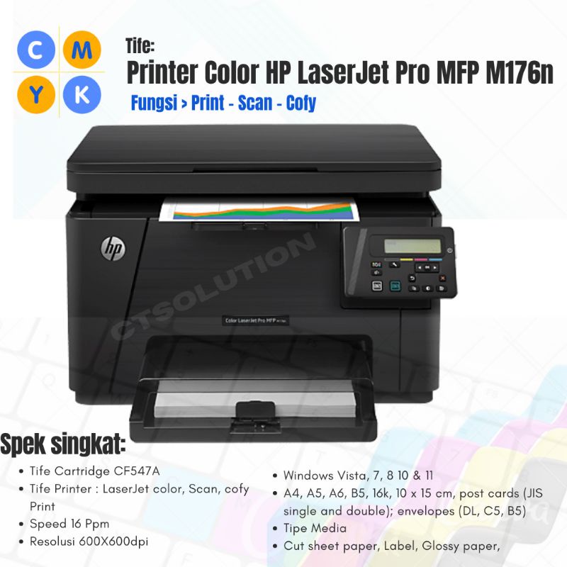 Jual Printer HP Color LaserJet Pro MFP M176n (CF547A) | Shopee Indonesia