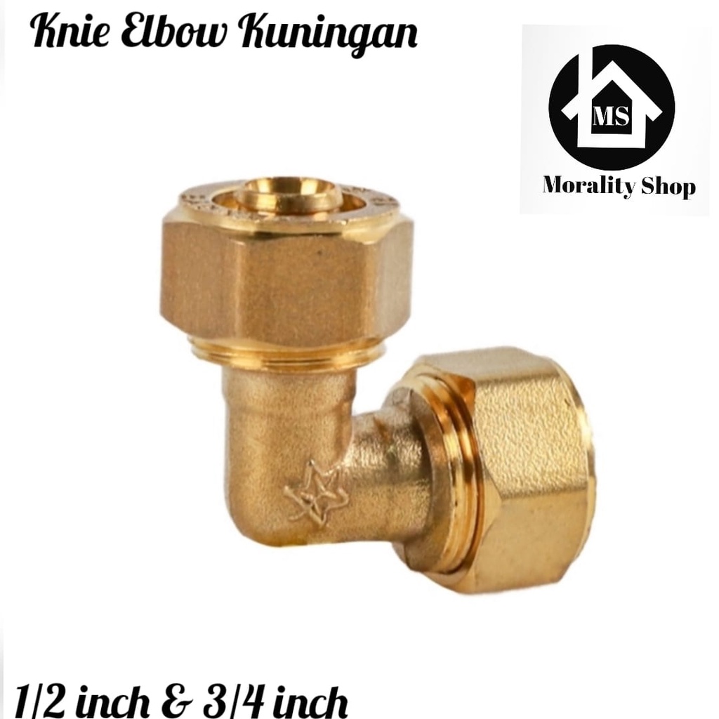 Jual Knie Elbow Fitting Pipa air Panas Kuningan 1/2" 3/4" KPP - Brass Fitting Elbow Water Heater ...