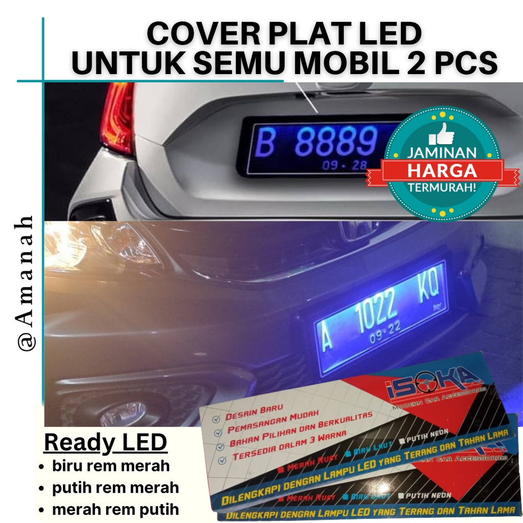 Jual Frame Cover Tempat Dudukan Plat Nomor Mobil MIKA Lampu LED Akrilik ...