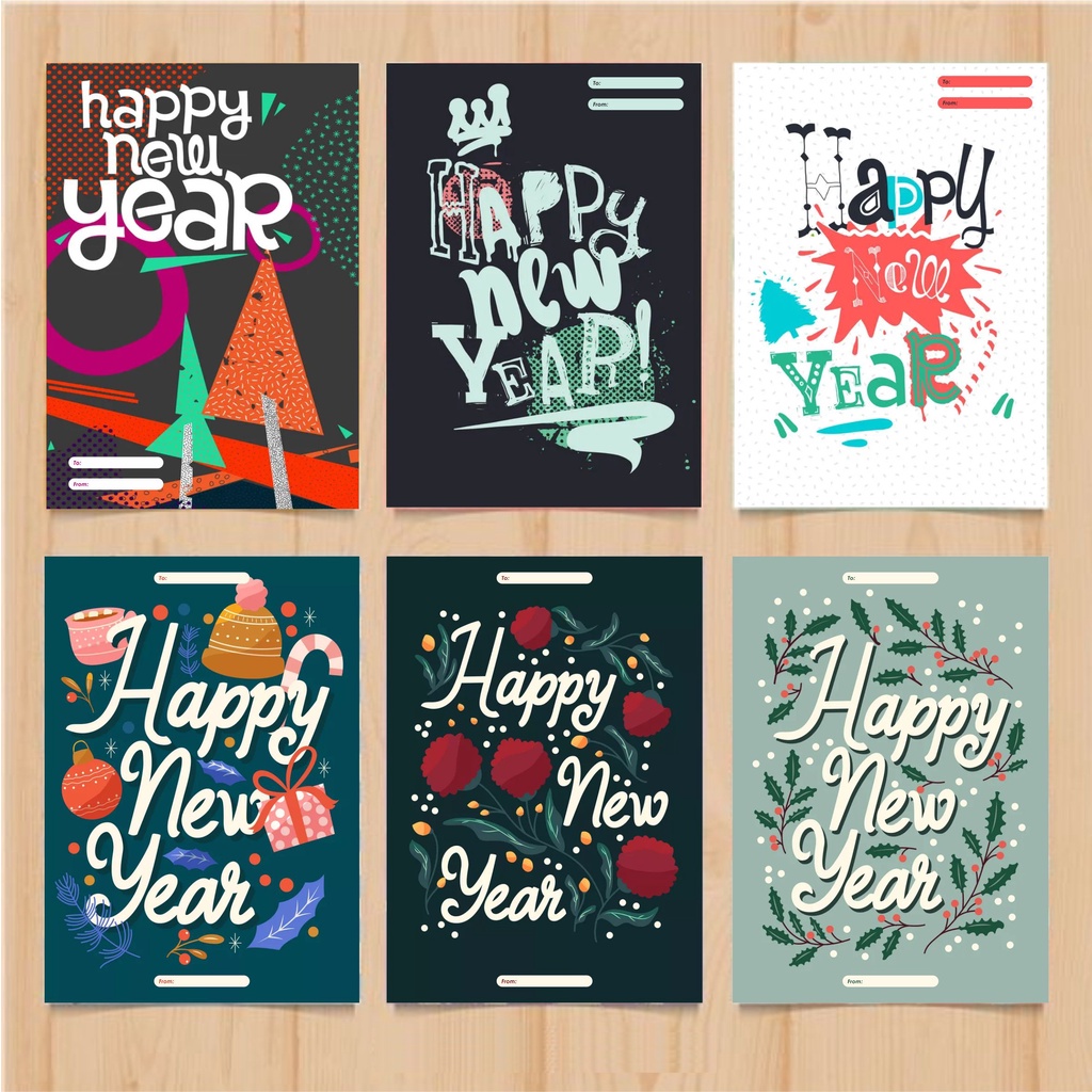 Jual (ISI 25 PCS) Kartu Ucapan Selamat Tahun Baru (Happy New Year ...