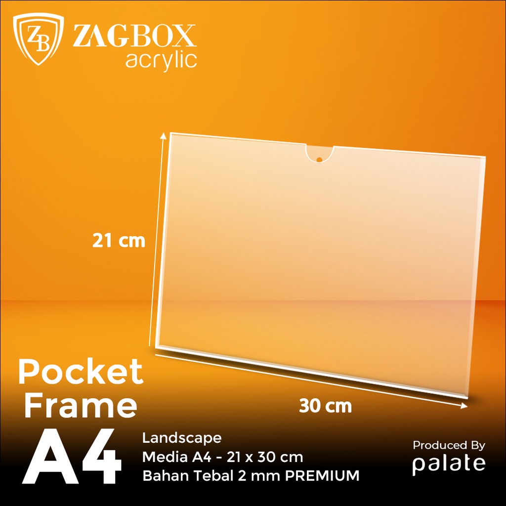 Jual ACRYLIC POCKET FRAME / AKRILIK THICKER / AKRILIK POCKET A4 ...