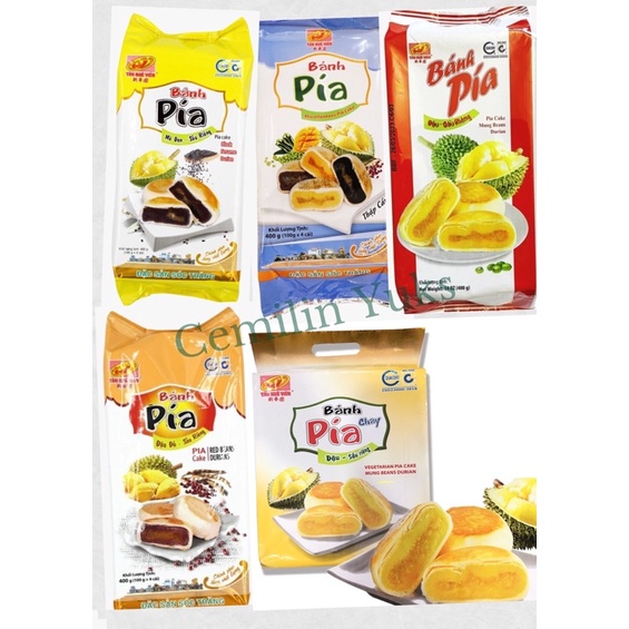 Jual Banh Pia Chay Pia Cake Durian Vietnam 400g Bakpia Durian Tan Hue ...