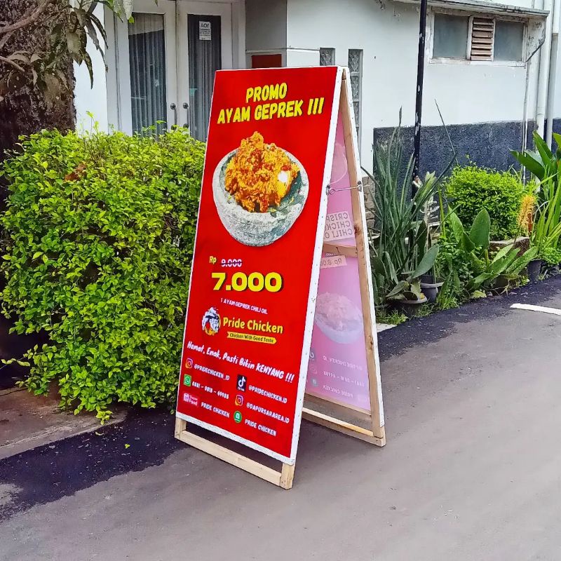 Jual Standing Banner Kayu 160x70 cm Banner 150x70 cm Papan Promosi ...