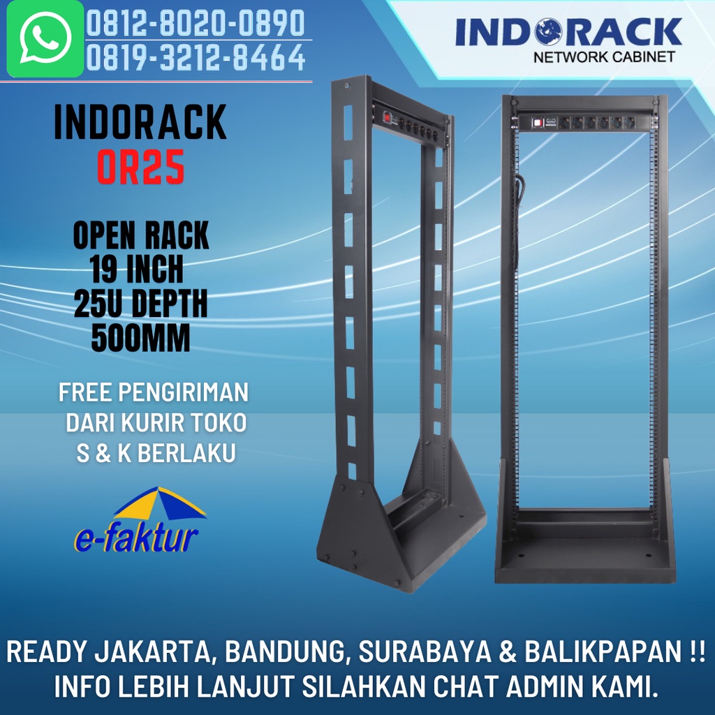 Jual INDORACK OPEN RACK 25U - OR25 19 INCH INDORACK | Shopee Indonesia