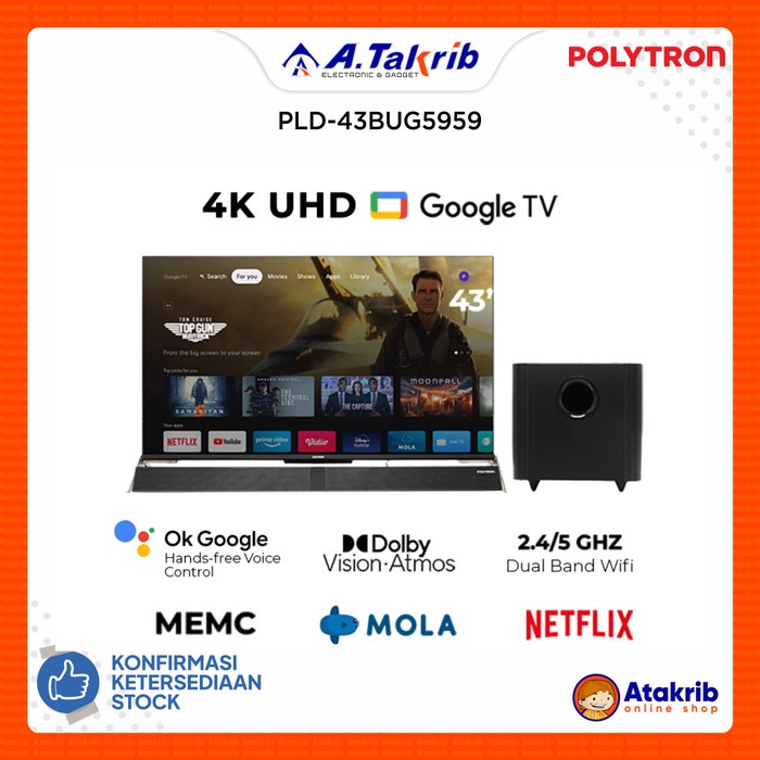 Jual POLYTRON LED 43 PLD-43BUG5959 PLD 43BUG5959 Cinemax Soundbar ...