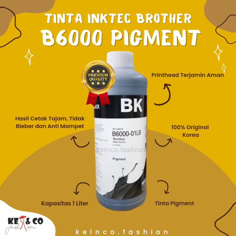 Jual TINTA REFILL INKTEC BROTHER PIGMENT B6000 PRINTER BROTHER INKJET ...