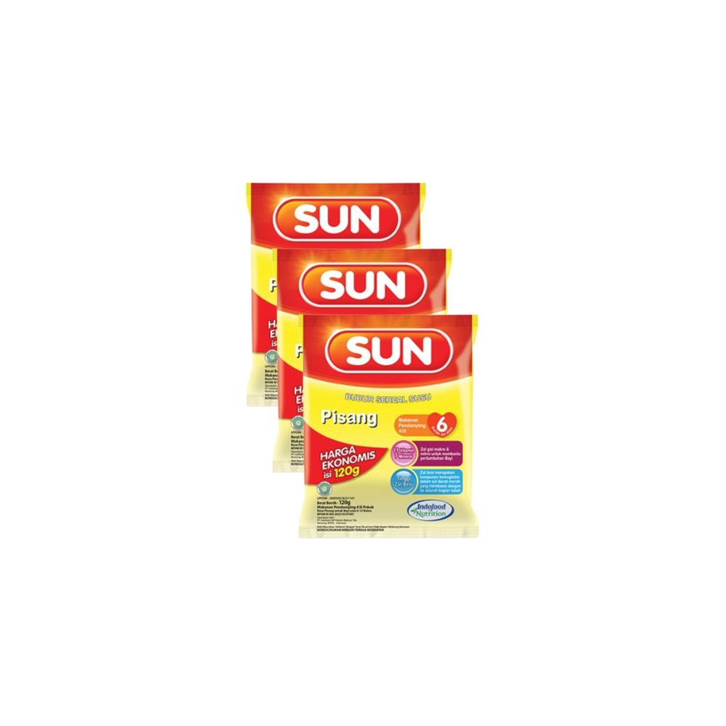 Jual SUN Bubur Sereal Susu Ekonomis Pisang Box 3 x 120 g | Shopee Indonesia