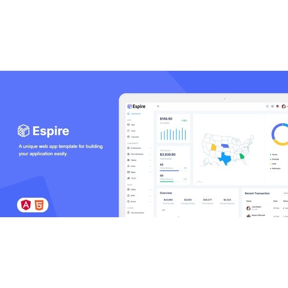 Jual Bootstrap 5 - Espire 5.0 | Admin Dashboard Template (HTML, Angular 12) | Shopee Indonesia