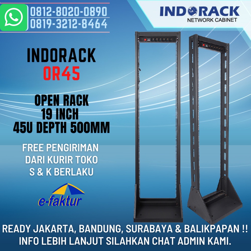 Jual INDORACK OPEN RACK 45U - OR45 19 INCH INDORACK | Shopee Indonesia