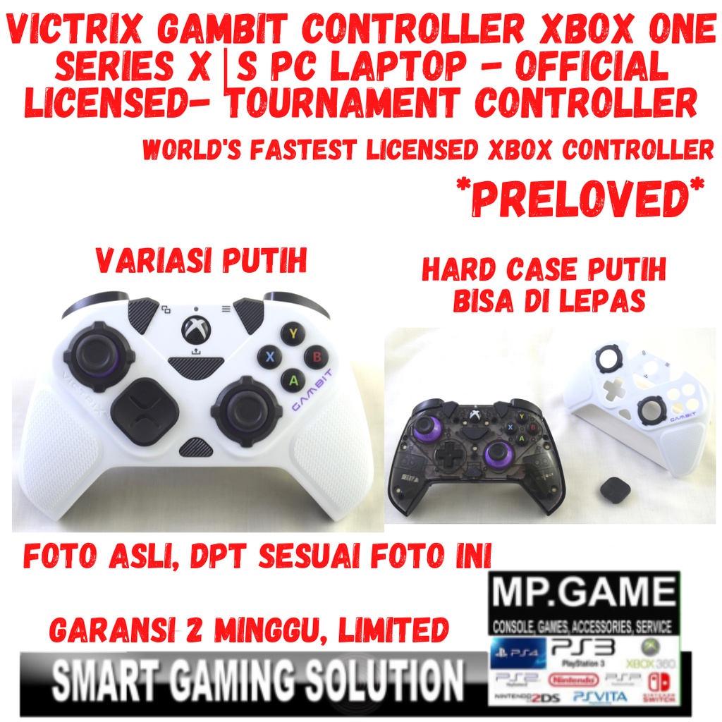 Jual Victrix Gambit Putih Wired Controller Xbox One Series X|S PC ...