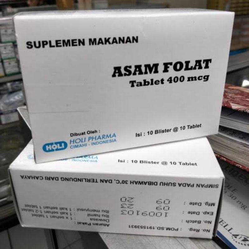 Jual HOLI ASAM FOLAT 400mcg box | Shopee Indonesia