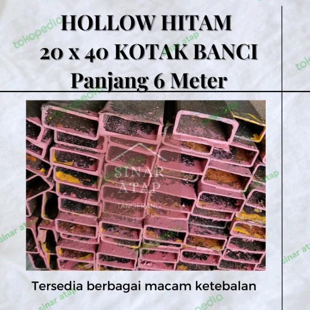 Jual Besi HOLLOW/HOLLO HITAM uk 20x40 tebal 1.6 mm panjang 6 M | Shopee ...