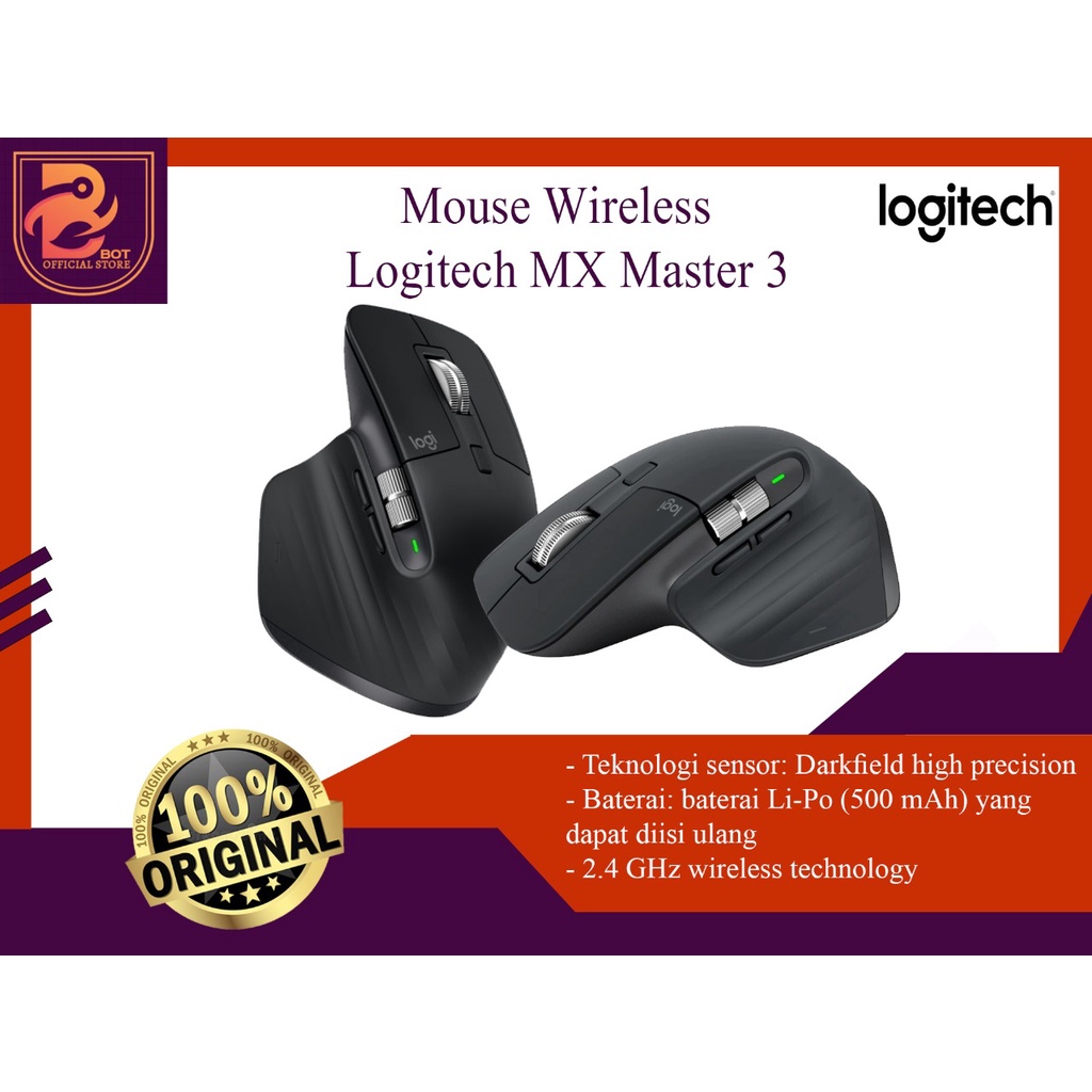 Jual Logitech MX Master 3 Mouse Wireless Bluetooth Advanced for Power ...