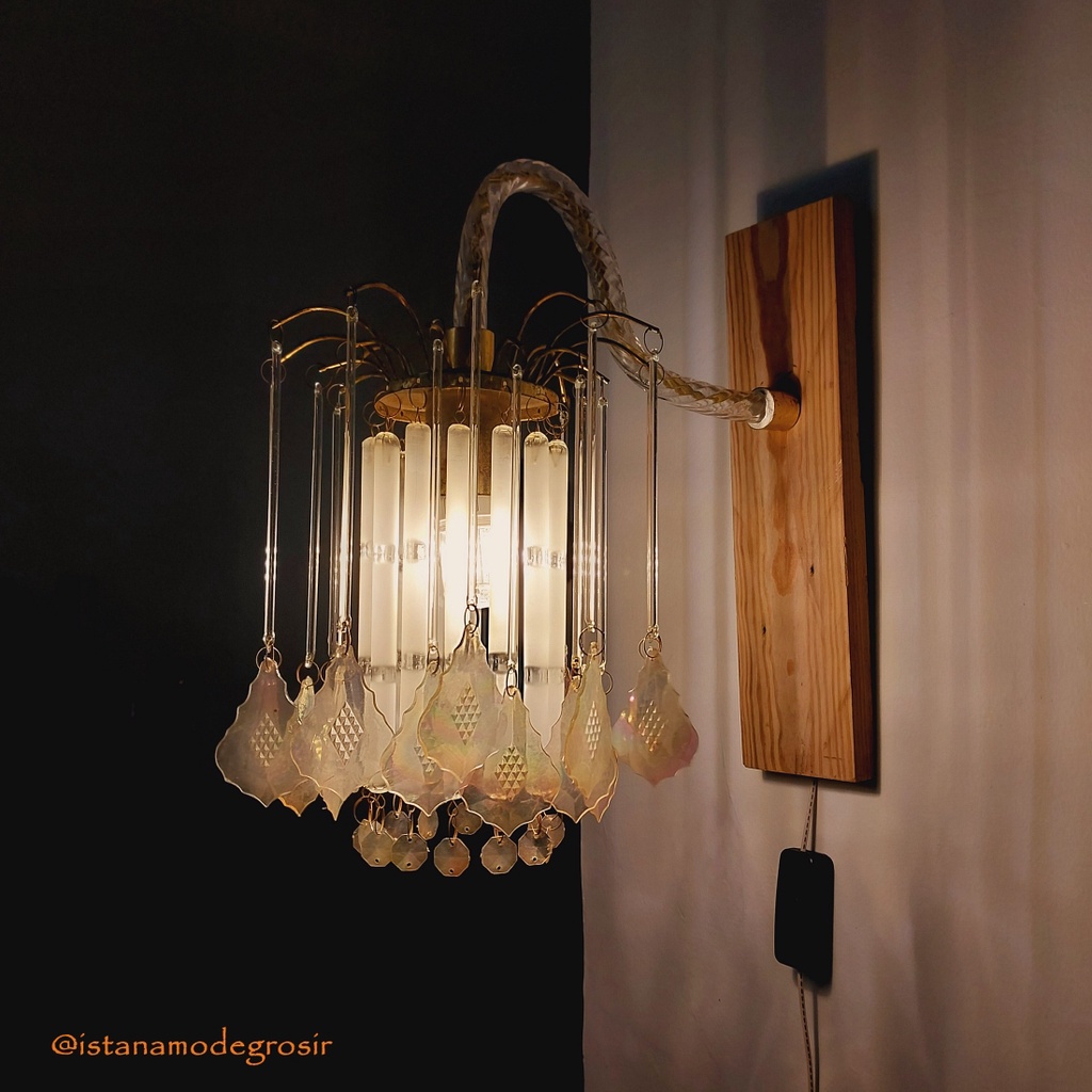 Jual Lampu Dinding Kayu Kristal Rustic Jadul DIY Recycle | Shopee Indonesia