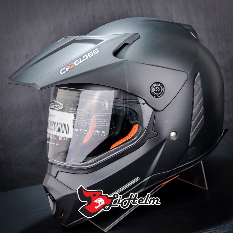 Jual CARGLOSS HELM FORMER SUPERMOTO CR SOLID | BLACK DOFF | CARGLOS ...