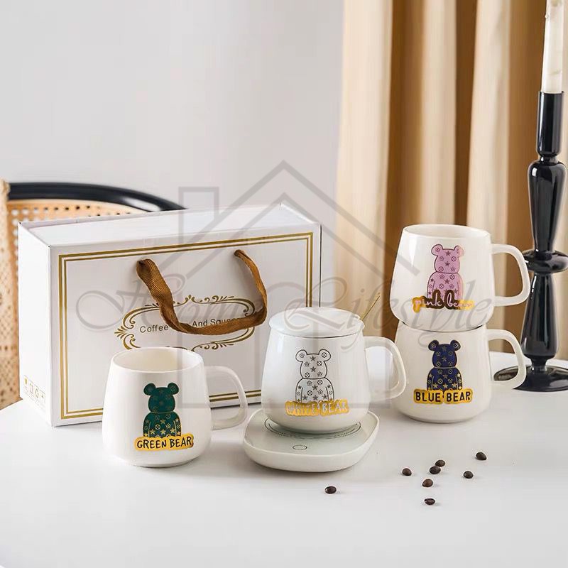 Jual MUG CANGKIR GELAS ELEKTRIK SET KERAMIK DENGAN ALAT PENHANGAT KOPI ...